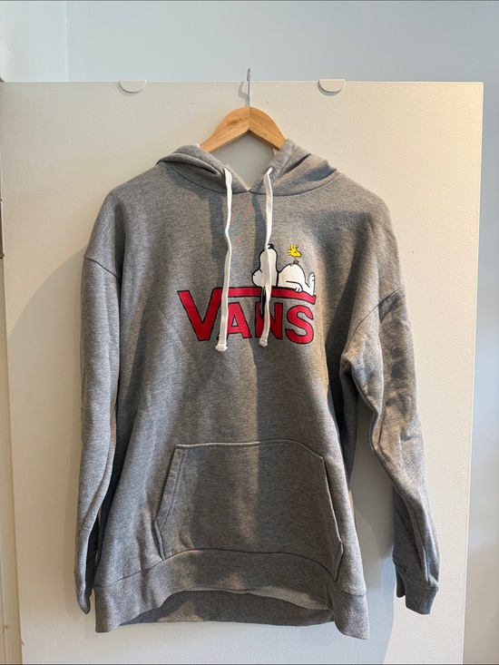 Vans | Shirts | Vans Gray Hoodie With Red Logo And Snoopy Graphic ...